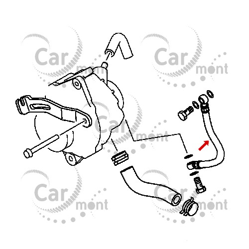 Przewód vacuum pompa / podstawa filtra oleju - Pajero L200 2.5 TD ...